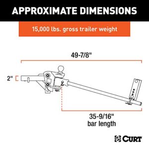 CURT 17501 TruTrack 4P Weight Distribution Hitch with 4X Sway Control, Up to 15K, 2-in Shank, 2-5/16-Inch Ball , Black