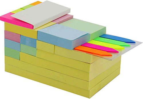 4A Sticky Notes Value Pack,Assorted The Most Commonly Used Sizes In One PP Box,Self-Stick Notes,18 Pads/Box,1900 Sheets Total,4A 4012