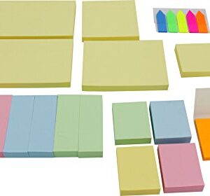 4A Sticky Notes Value Pack,Assorted The Most Commonly Used Sizes In One PP Box,Self-Stick Notes,18 Pads/Box,1900 Sheets Total,4A 4012