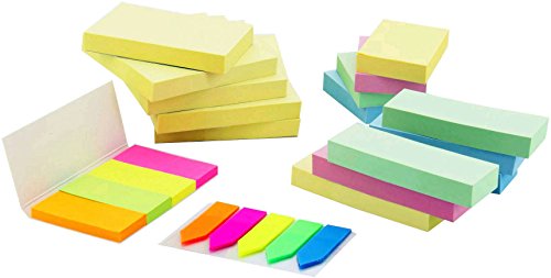 4A Sticky Notes Value Pack,Assorted The Most Commonly Used Sizes In One PP Box,Self-Stick Notes,18 Pads/Box,1900 Sheets Total,4A 4012