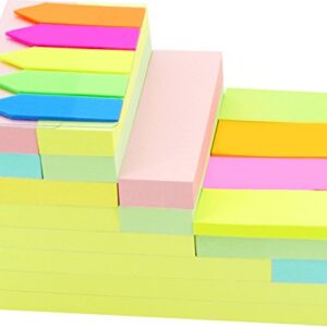 4A Sticky Notes Value Pack,Assorted The Most Commonly Used Sizes In One PP Box,Self-Stick Notes,18 Pads/Box,1900 Sheets Total,4A 4012