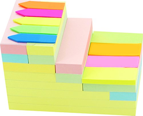 4A Sticky Notes Value Pack,Assorted The Most Commonly Used Sizes In One PP Box,Self-Stick Notes,18 Pads/Box,1900 Sheets Total,4A 4012