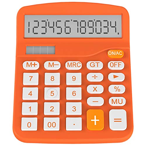 Helect Calculator, Standard Function Desktop Calculator (Orange)