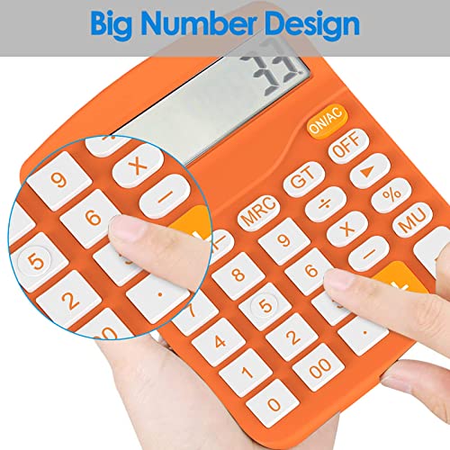 Helect Calculator, Standard Function Desktop Calculator (Orange)