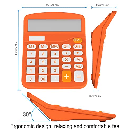 Helect Calculator, Standard Function Desktop Calculator (Orange)