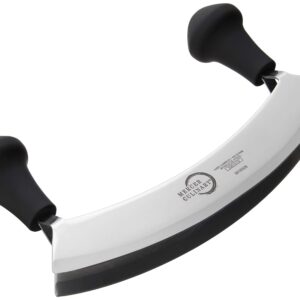 Mercer Culinary Double Blade Rocking Mezzaluna Knife with 2 Knob Handles, 8 Inch, Stainless Steel