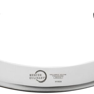 Mercer Culinary Double Blade Rocking Mezzaluna Knife with 2 Knob Handles, 8 Inch, Stainless Steel