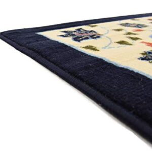 Unique Loom Espahan Collection Area Rug - Cape Cod (7' 10" Square, Navy Blue/ Black)