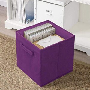 ShellKingdom Storage Bins, Foldable Fabric Storage Cubes and Cloth Storage Organizer Drawer for Closet and Toys Storage,2 Pack（Purple）