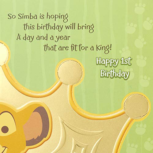 Hallmark First Birthday Card for a Boy (Lion King)