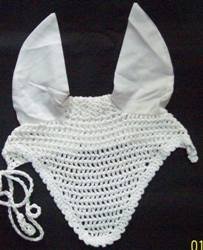 Avani Creations Ad Horse Ear Net Crochet Fly Veil Equestrian Fly Bonnet/veil/mask Standard Size