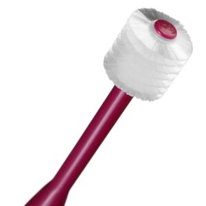 Brilliant Special Soft Toothbrush- For Cancer and Chemo Patients with Compromised Oral Health, Sensory Processing Disorder, Autism, and Other Special Oral Care Needs, Round Brush Head, Raspberry, 1 Ct