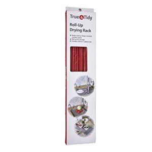 True & Tidy, Multi-Purpose Over The Sink Roll-Up Drying Rack, DR-881, Red