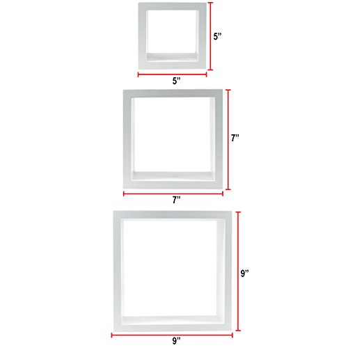 Sorbus Floating Box Shelves — Square Cube Wall Decor Hanging Shelves Decoration — Shelf for Living Room, Bedroom, Trophy Display, Photo Frames