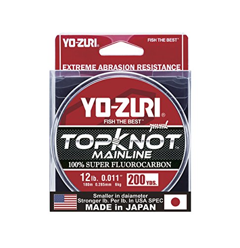 Yo-Zuri Topknot Fluorocarbon Mainline 200YD Spool 12LB, Natural Clear