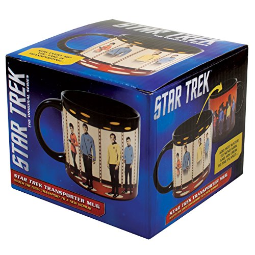 Star Trek Transporter Heat Changing Mug - Add Coffee or Tea and Kirk, Spock, McCoy and Uhura Appear on the Planet's Surface - Comes in a Fun Box,14 oz