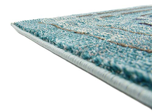 Unique Loom Medici Collection Vintage Botanical Traditional Light Blue Square Rug (8' 0 x 8' 0)