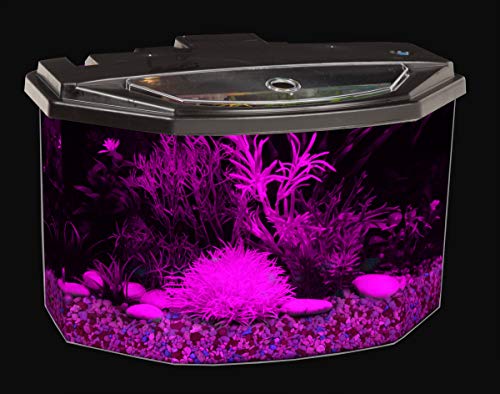 Koller Products Plastic 3-Gallon Aquarium Starter Kit with 7 Colors LED Lighting and Complete Filtration, Ideal for a Variety of Tropical Fish , Betta Fish, Tropical Fish, Cichlids, Ornamental Shrimp