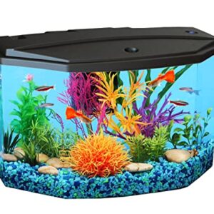 Koller Products Plastic 3-Gallon Aquarium Starter Kit with 7 Colors LED Lighting and Complete Filtration, Ideal for a Variety of Tropical Fish , Betta Fish, Tropical Fish, Cichlids, Ornamental Shrimp