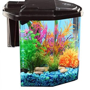 Koller Products Plastic 3-Gallon Aquarium Starter Kit with 7 Colors LED Lighting and Complete Filtration, Ideal for a Variety of Tropical Fish , Betta Fish, Tropical Fish, Cichlids, Ornamental Shrimp