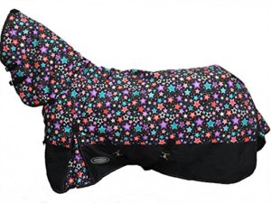 axiom 1800d ballistic nylon star black super tough heavy weight 300g combo horse blanket - 75"