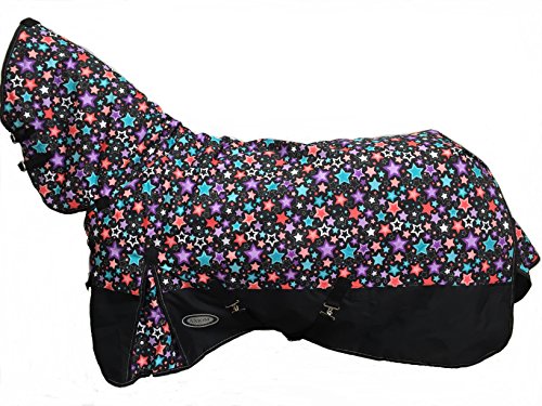 Axiom 1800D Ballistic Nylon Star Black Super Tough Heavy Weight 300G Combo Horse Blanket - 75"