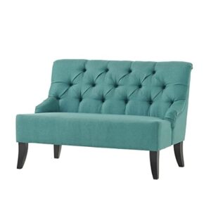 christopher knight home nicole fabric settee, dark teal