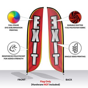 LookOurWay Feather Flag - 12ft Tall Advertising Flag Banner for Business and Events Promotion - Flag Only - Exit (10M1200080)