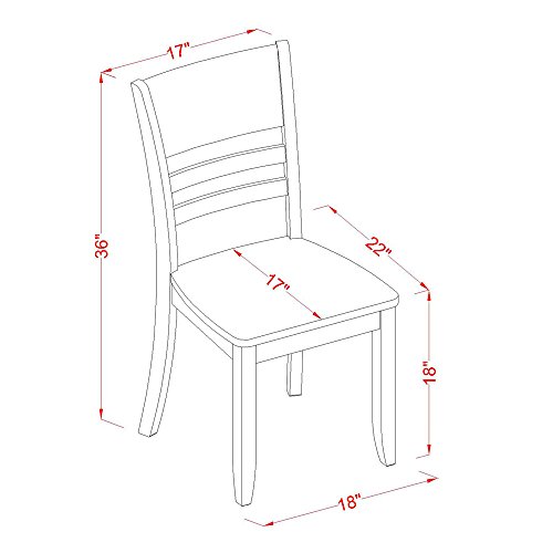 East West Furniture VALY7-ESP-W, 7 Pieces