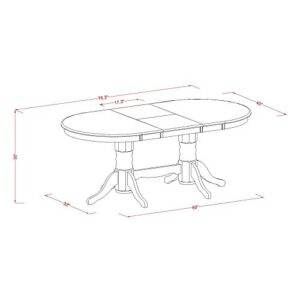 East West Furniture VALY7-ESP-W, 7 Pieces