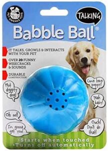 pet qwerks talking babble ball - interactive chew dog toy - large