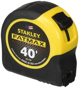 stanley tools fatmax 33-740 40-foot tape rule with bladearmor coating,black; yellow