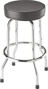 big red torin swivel bar stool: padded garage/shop seat with chrome plated legs, black, 28.74" tall, 18.5" diameter