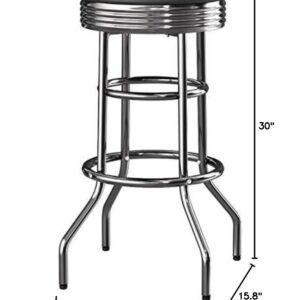 Trinity Chrome Swivel Barstool, 29-Inch, Black