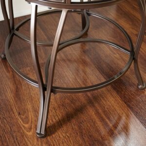 Powell Big and Tall Back Scroll Stool, Counter Height, Dark Bronze/Brown