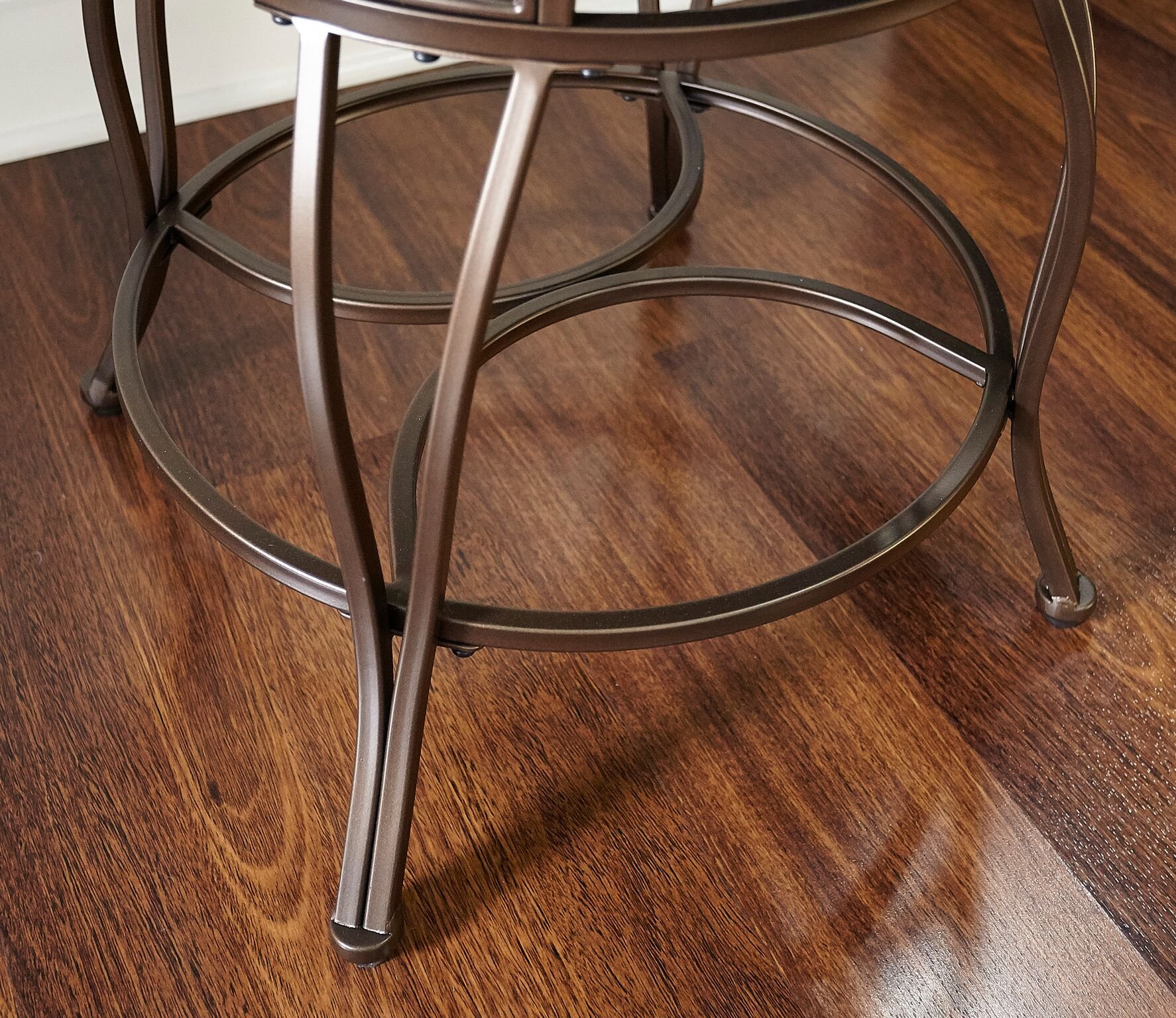 Powell Big and Tall Back Scroll Stool, Counter Height, Dark Bronze/Brown