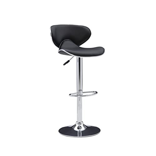 Powell Furniture Powell PU, Chrome/Black Barstool