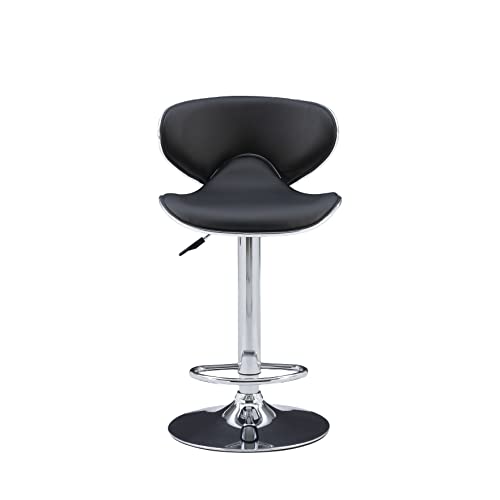 Powell Furniture Powell PU, Chrome/Black Barstool