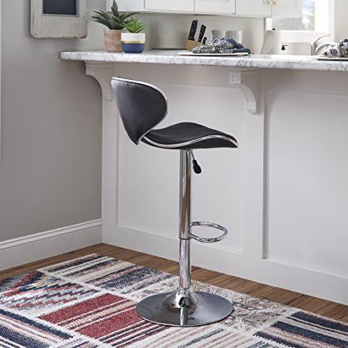 Powell Furniture Powell PU, Chrome/Black Barstool