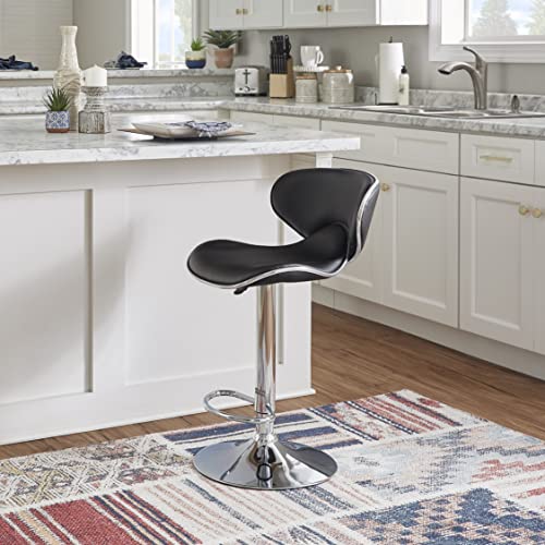 Powell Furniture Powell PU, Chrome/Black Barstool