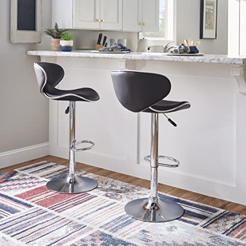 Powell Furniture Powell PU, Chrome/Black Barstool