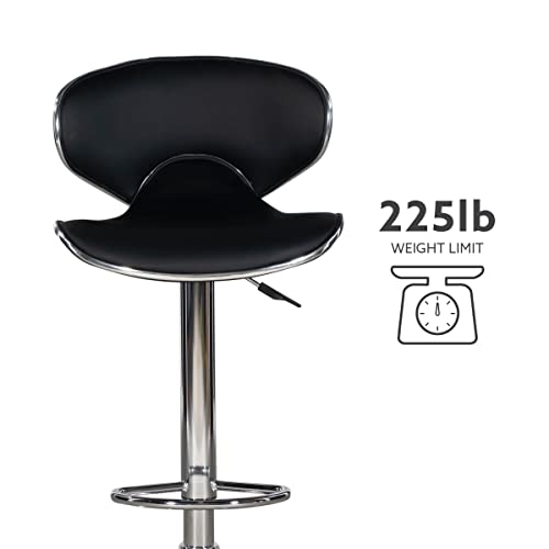 Powell Furniture Powell PU, Chrome/Black Barstool