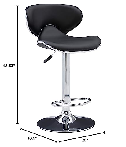 Powell Furniture Powell PU, Chrome/Black Barstool