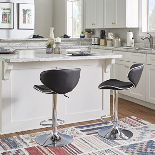 Powell Furniture Powell PU, Chrome/Black Barstool