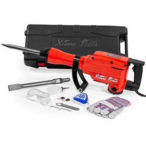 xtremepowerus 2200watt heavy duty electric demolition jack hammer concrete breaker w/case, gloves