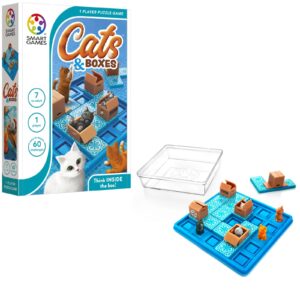 smartgames cats & boxes travel game with 60 challenges for ages 7-adult