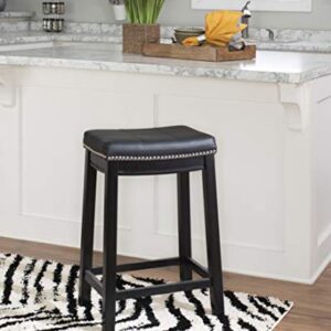 Linon Claridge Counter Stool, Black, 26" x 18" x 12.75"