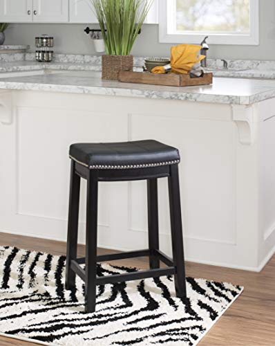 Linon Claridge Counter Stool, Black, 26" x 18" x 12.75"