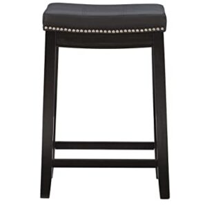 Linon Claridge Counter Stool, Black, 26" x 18" x 12.75"