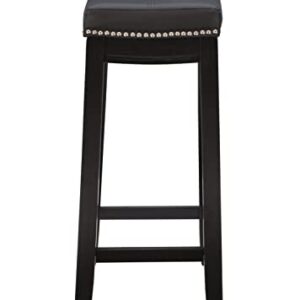 Linon Claridge Counter Stool, Black, 26" x 18" x 12.75"